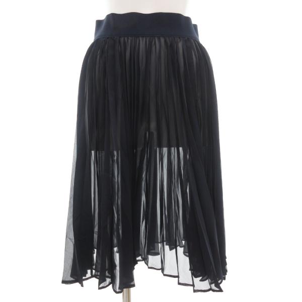 アドーア ADORE シアープリーツスカート イージー 38 ひざ丈 紺 ネイビー /GV ■YHS13 レディース【ブランド】アドーア ADORE【表記サイズ】38【実寸サイズ】ウエスト：64-68cm　ヒップ：72cm　スカート丈：58...