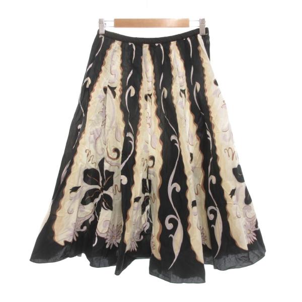 エムビールーカスカシェット MBルーカスカシェット MB LUCAS cachette フレアスカート 02 花柄 ミモレ ロング 黒 ブラック 白 ホワイト【ブランド】エムビールーカスカシェット MBルーカスカシェット MB LUCAS ...