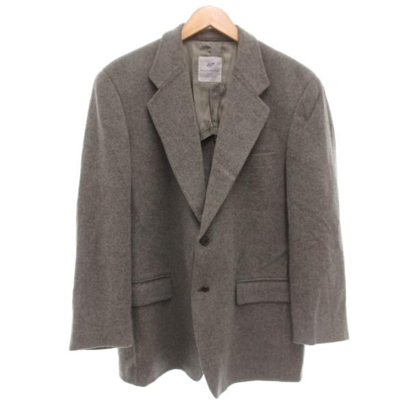 ヒッキー フリーマン HICKEY-FREEMAN カシミヤ テーラードジャケット シングル 2B 背抜き ノーベント 50 グレー /GV ■YHS13 メンズ【表記サイズ】50【実寸サイズ】肩幅：48cm　身幅：55cm　袖丈：59cm...