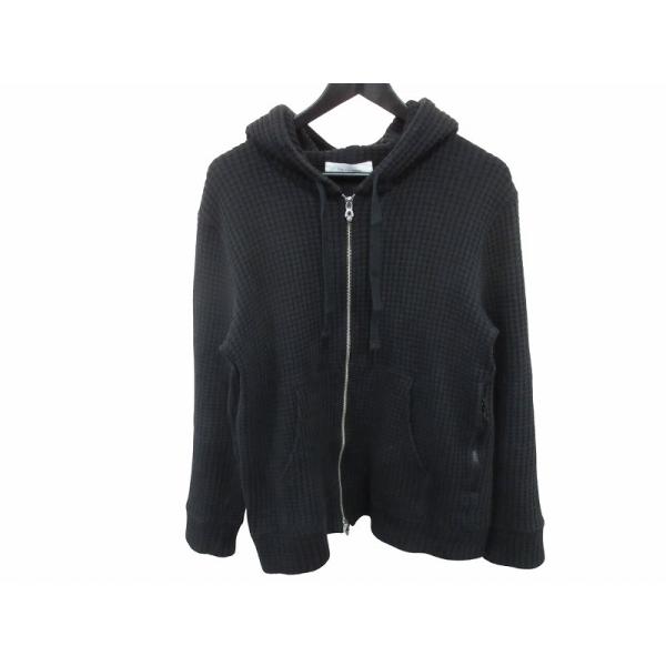 シーグリーン Seagreen パーカー ブラック ワッフル ジップアップ メンズ 04 LL【ブランド】シーグリーン Seagreen【表記サイズ】04(LL相当)【実寸サイズ】肩幅：48cm　身幅：56cm　着丈：60cm　袖丈：58c...