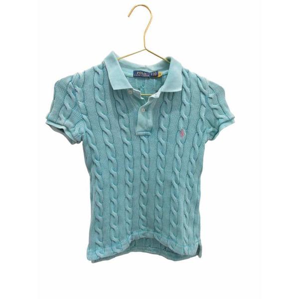 ポロ ラルフローレン POLO RALPH LAUREN ポロシャツ 半袖 ニット サックス SP レディース【ブランド】ポロ ラルフローレン POLO RALPH LAUREN【実寸サイズ】肩幅：33cm　身幅：35cm　着丈：53cm　...