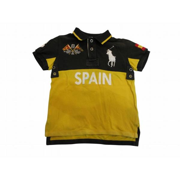 ポロ バイ ラルフローレン Polo by Ralph Lauren トップス キッズ 男の子 ポロシャツ SPAIN ビックロゴ イエロー 4T キッズ【ブランド】ポロ バイ ラルフローレン Polo by Ralph Lauren【表記...