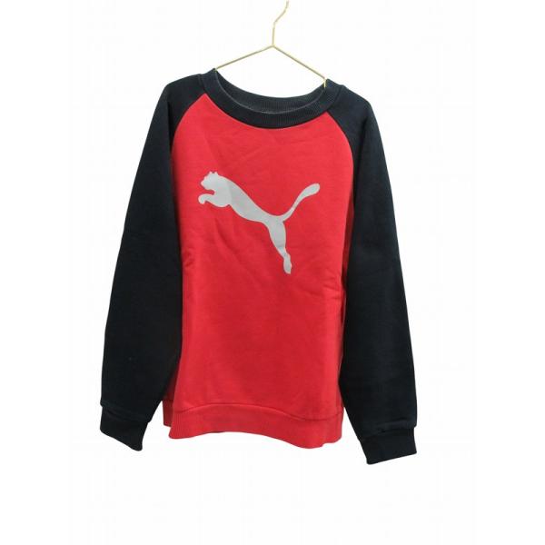 プーマ PUMA キッズ トップス トレーナー ラグランスリーブ レッド 140サイズ キッズ【ブランド】プーマ PUMA【表記サイズ】140【実寸サイズ】身幅：43cm　着丈：49cm　ゆき丈：64cm　　【素材】綿70　ポリエステル30...