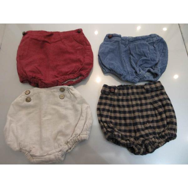 PEPALONDON ベビー服 おむつカバー ブルマ 18M まとめ4点 キッズ【ブランド】PEPALONDON【表記サイズ】18M【実寸サイズ】18M　【素材】コットン【色】レッド、ホワイト、ブルー、ブラウン【状態】・大きく目立ったダメー...