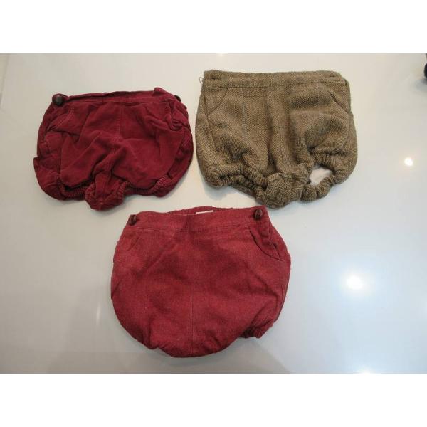 PEPALONDON ベビー服 おむつカバー ブルマ PEPA London 9M 3点まとめ キッズ【ブランド】PEPALONDON【表記サイズ】9M【実寸サイズ】9M　【素材】コットン【色】レッド、ブラウン【状態】・大きく目立ったダメー...