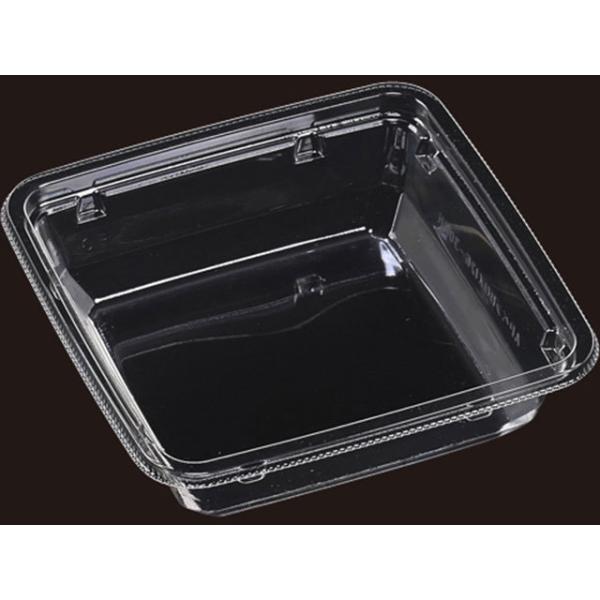 透明度の高いPET素材を使用。穴有蓋も対応しています。別売りの中皿使用時は、FS蓋をご利用ください。●寸法： 126 ×126 × 35 mm●材質： APET●重量： 8g●入数： 1C/S：800枚