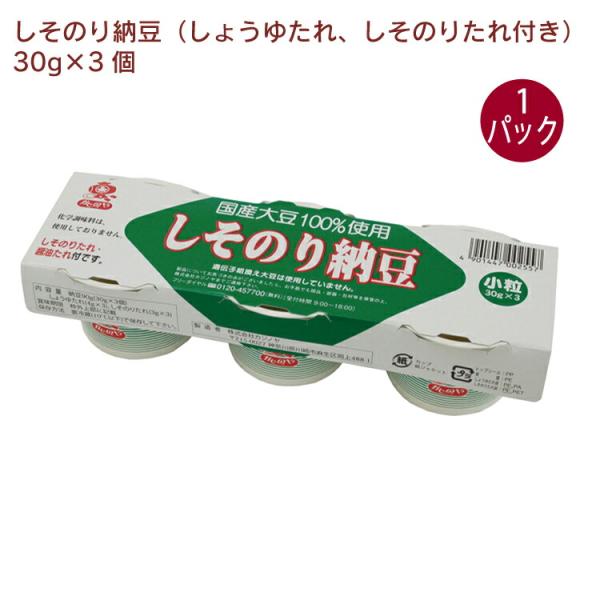 カジノヤ しそのり納豆（しょうゆたれ、しそのりたれ付き） 30g×3 1パック無添加 国産 しそのり納豆 カジノヤ