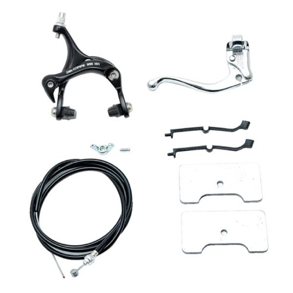 ■カラー：ブラック、シルバー■リア用ブレーキセット■BRS101デュアルピポッドブレーキ■ピスト用ブレーキレバー131D（右用）■ブレーキ取り付けプレート シルバー（2枚）■ブレーキワイヤー（1275×1150）■ブレーキアウターバンド 1...