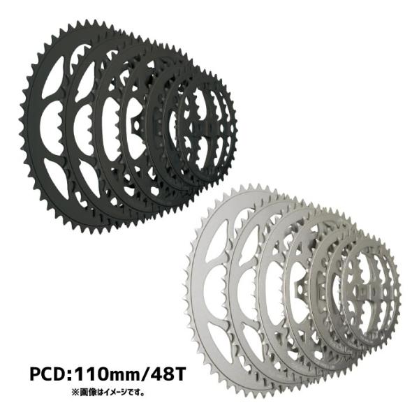■カラー：ブラック、シルバー■サイズ：48T■5アーム用■7〜9SPEED■PCD：110mm■素材：アルミ合金■商品コード：【CKR05001】ブラック【CKR05000】シルバー■JAN：【4935012038832】ブラック【4935...