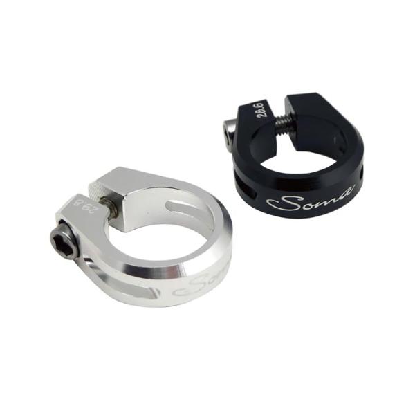 CNC加工で作られたアルミシートクランプ。■対応シートチューブ : Φ29.8mm■カラー：ブラック、シルバー■CNC加工されたアルミニウム構造■高さ：14mm