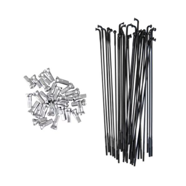 ■カラー：ブラック■スポーク長さ：136mm■スポーク／ニップルの本数：各28本■スポークタイプ：ダブルバテッド■スポーク径：14Gauge■互換性：Pライン、Tライン■model：Spoke &amp; Nipple Set Double...