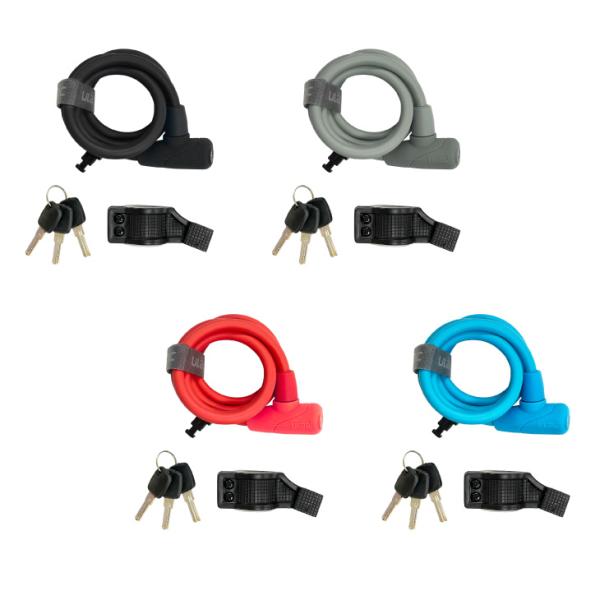 ■カラー：ブラック、グレー、レッド、ブルー■太さ：10mm■長さ：150cm■重量：約295g■シリコンカバー■コイルディンプルキーロック(3本付）ブラケット付き■商品コード(NO)：　ブラック【00068139】　グレー　【0006814...