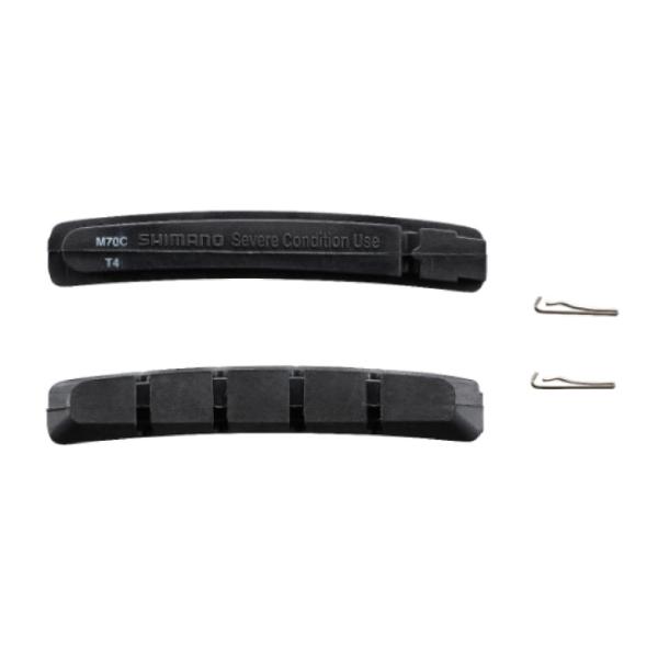 ■適応モデル：BR-R550 BR-M770■カートリッジシュー：○■Mシステム：○■長さ：70mm■ブレーキシュー特性：サイドウォールマシンドリムに対してのみウェット時の制動力が高く、DIN規格を満たすことが可能。音鳴りが発生しにくい。リ...