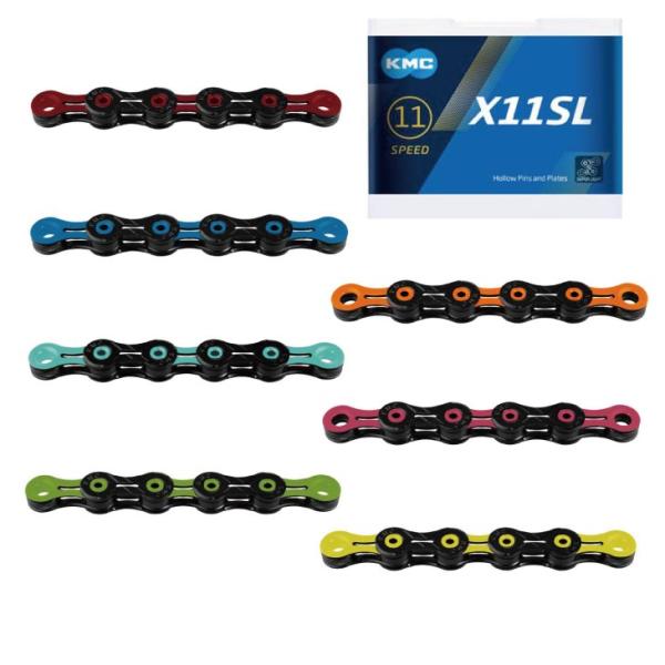 ■11Sチェーン■CL555R DLC■カラー：レッド、ブルー、グリーン、チェレステ・オレンジ・ピンク・イエロー■ピンレングス 5.5mm■サイズ：1/2x 11/128■118L■SH・CA・SRAM対応■11sミッシングリンクのリユース...