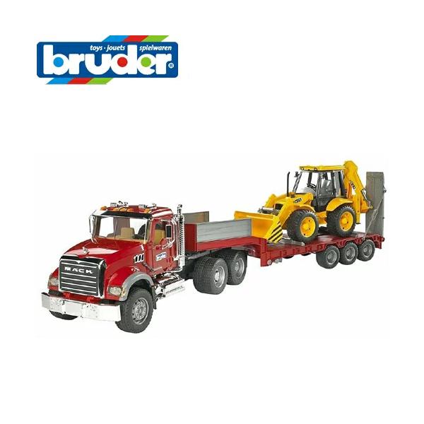 ◆「なぜ、どうやって動く？」 という好奇心を刺激するよう計算された設計。◆子どもの想像力を引き出し、知能をグングン育てます！■商品説明：JCBバックホーローダーを搭載した、　MACKの大型低床トレーラー。ドア：開閉可能。トレーラー部：着脱（...