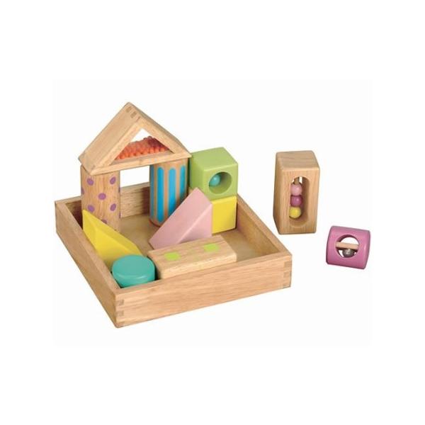 ★それぞれのつみきに鈴、木の玉　ビーズが入っています。積みやすい大き目のサイズで「はじめてのつみき」　として最適です。サイズ：W4.5×D4.5×H4.5（センチ）　　　　　　　　（最小立方体つみき）W20.5×D20.5×H5（センチ）（...