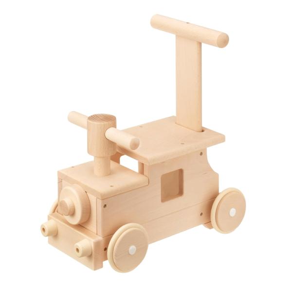 木目が美しく、しっかりした質感のブナ材で作った乗用玩具