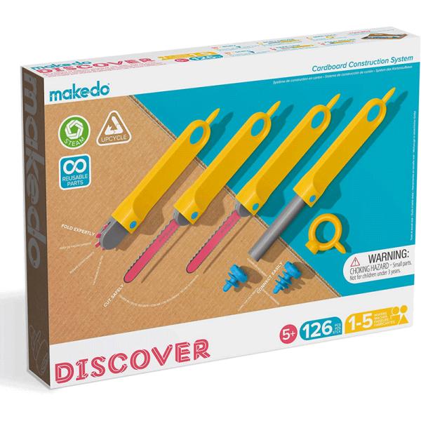 『メイクドゥは、モノとモノをつなげたり　組み合わせたりすることでモノづくりを楽しむための　何度でも繰り返して使うことができるコネクターです』□　仕様　□対象年齢：５歳から＝内容＝段ボールカッター×2安全ドライバー×1折り目付けローラー×1穴...