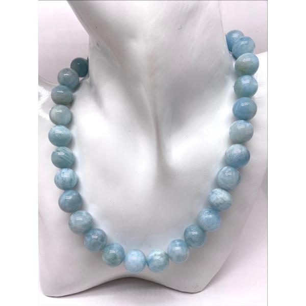 ☆素材　:天然アクアマリン　直径13mm☆サイズ　：43cm☆付属品　：ジュエリーケース付き                 Gem Grading System Japan 鑑別書付き　　　　　（ご注文確定後鑑定書作成いたします。）☆商品...