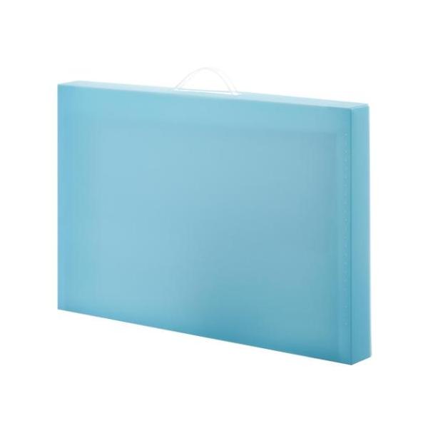 レイメイ 収納ファイル 作品ファイル　 スカイブルー  絵画作品ポケットで厚口四ツ切り画用紙（540×380ｍｍ）が収納できます。<br>作品の出し入れが簡単！左右ポケット間口ガ広く上から出し入れしやすい。<br>絵...