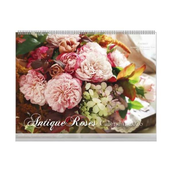 スケジュール おしゃれ カレンダー シンプル デザイン毎年人気のヨーロピアンテイスト溢れる、クラシカルなローズアレンジメントのカレンダー  カレンダーにはスケジュールも書き込めるので使い勝手もGOODサイズ：390x300mm仕様：13枚綴...