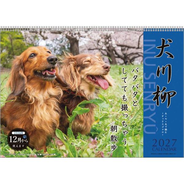 【発売日：2026年09月03日】毎年大好評の[ダックス川柳]カレンダーが2027年も登場可愛いワンちゃんの写真と楽しい川柳と共にカレンダーにはスケジュールも書き込めるので使い勝手もGOOD2026年12月からお使い頂けます。サイズ：約25...