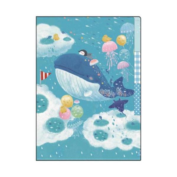 書類 整理 収納 おしゃれ 文具 文房具 仕事 ファイルこどもの想像力をそのままに…人気イラストレーター[吉田麻乃/よしだあさの]のメルヘンなステーショナリーシリーズこちらは書類を分類して整理しやすい[A5クリアファイル(3ポケット)]トレ...