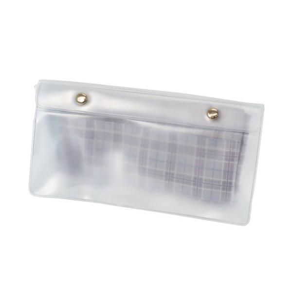 文具 文房具 おしゃれ 筆箱 学校 社会人 ペンケース毎日が楽しくなるキュートなステーショナリーシリーズこちらはこちらはスモーキーカラーxクリア素材xチェックの見せるペンペース[チェッククリアハイペンポーチ]が好評に付きおしゃれな秋冬バージ...