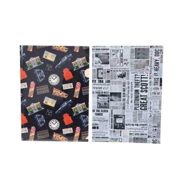 書類 整理 収納 おしゃれ 文具 文房具 仕事 ファイル大ヒット映画[BACK TO THE FUTURE/バックトゥザフューチャー]グッズにnewアイテム登場こちらは使いやすい[クリアファイル2枚セット]大事な書類をお気に入りのファイルで...