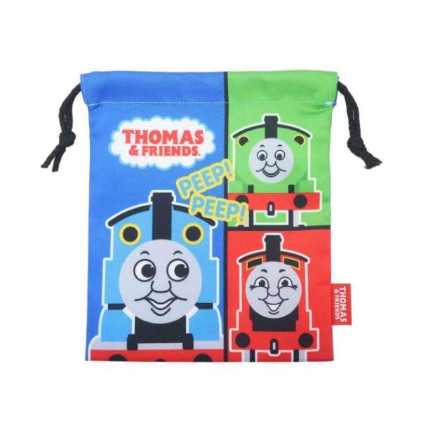 「メール便可」普段持ち歩く日用雑貨もお気に入りでそろえよう男の子大好き[Thomas＆Friends]グッズにまたまた可愛いnewアイテム登場こちらは定番アイテム[巾着ポーチ]お弁当袋やコップ入れ コスメ入れなどイロイロ使える可愛いのからカ...