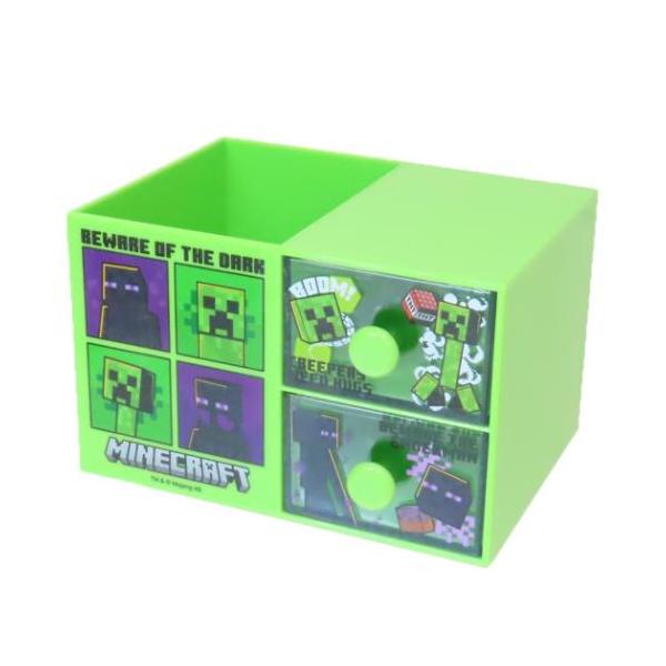生活雑貨 おしゃれ 卓上 収納 雑貨 小物 ギフトにサバイバルや建築を自由に楽しめる大人気ゲーム[Minecraft/マインクラフト]グッズにまたまた可愛いnewアイテム登場こちらは[ペンスタンド付きプラチェスト]上下に1つずつ引き出しがあ...