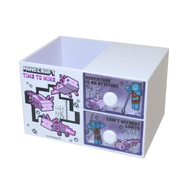 生活雑貨 おしゃれ 卓上 収納 雑貨 小物 ギフトにサバイバルや建築を自由に楽しめる大人気ゲーム[Minecraft/マインクラフト]グッズにまたまた可愛いnewアイテム登場こちらは[ペンスタンド付きプラチェスト]上下に1つずつ引き出しがあ...