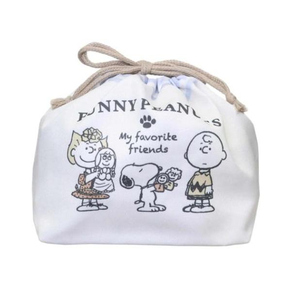 弁当 おしゃれ 生活雑貨　仕事 一人暮らし 巾着袋大人気[PEANUTS/SNOOPY]グッズにまたまた可愛いnewアイテム登場こちらはお弁当箱を入れるのにぴったりな[マチ付きランチ巾着]広口幅でお弁当箱の出し入れに便利な巾着袋です同シリー...