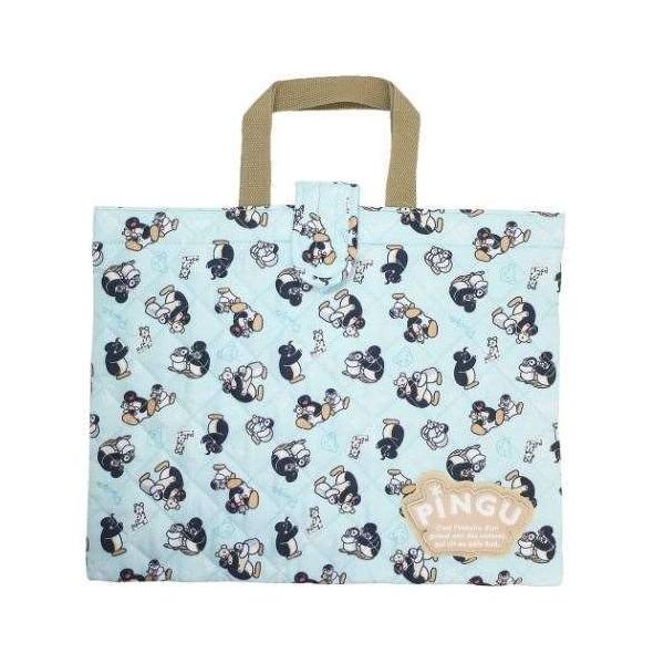 おけいこ世界一有名なペンギン[Pingu/ピングー]の可愛らしいスクール雑貨シリーズこちらは定番アイテム[キルティングレッスンバッグ]キルティング素材のママの手作り風がとってもかわいいお道具箱もすっきり収納できるサイズ学校机の横に掛けた際に...