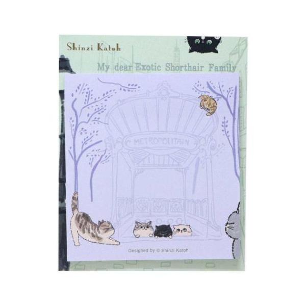 文具 文房具 おしゃれ 仕事 学校 社会人 付箋熊本県出身の雑貨デザイナー絵本作家[Shinzi Katoh/シンジ カトウ]の新作雑貨が登場ノートや手帳に貼るたび、猫たちがちょこんと顔をのぞかせます仕事や勉強のちょっとした区切りに使うだけ...