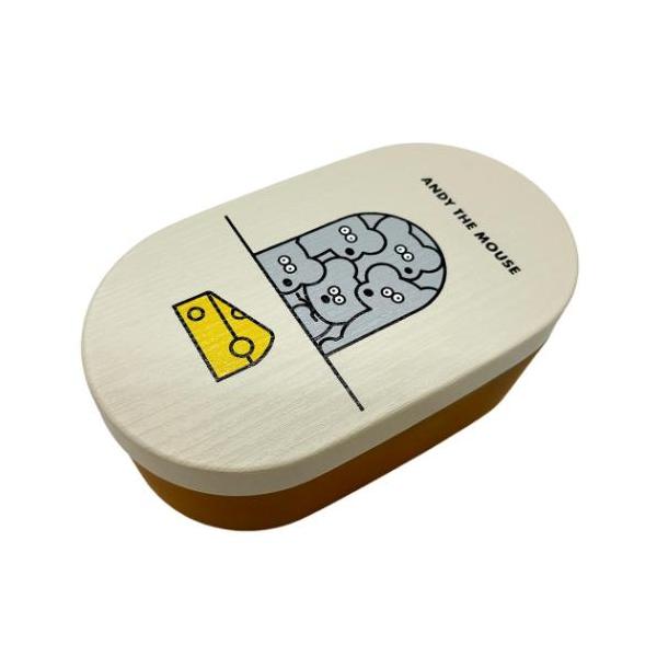 弁当 おしゃれ 生活雑貨　仕事 一人暮らし 通勤 通学イラストレーター松本セイジが描く人気キャラクターしっぽのないネズミ[ねずみのANDY/アンディ]がグッズになって登場こちらはとってもかわいい[木目小判型弁当箱]お弁当箱としてはもちろん、...