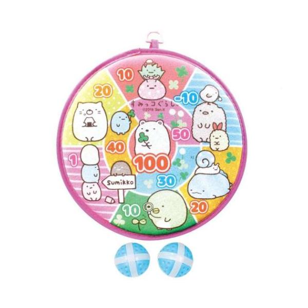 部屋に飾ってたのしいインテリア雑貨＆日用品ぜんぶ揃うサンエックスの大人気キャラクター[すみっこぐらし]グッズにまたまた可愛いnewアイテム登場こちらはキッズにおすすめ[ぴたぴたダーツ]大きな点数めがけてボールを投げます。軽いボールを使用して...