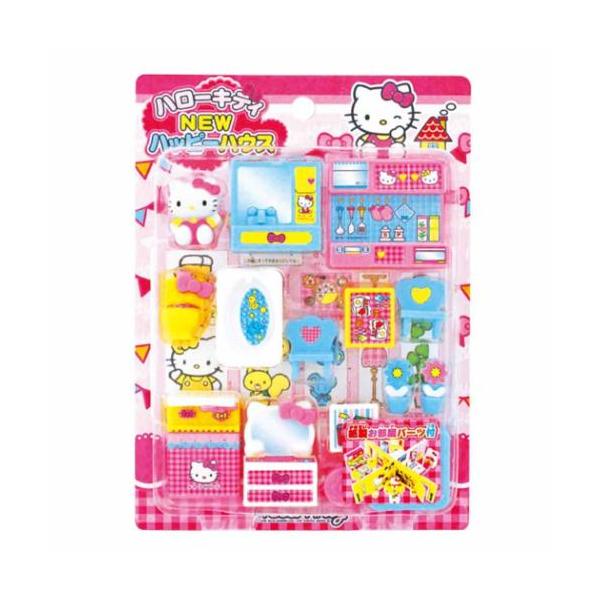 部屋に飾ってたのしいインテリア雑貨＆日用品ぜんぶ揃う大人気サンリオキャラクターグッズにまたまた可愛いnewアイテム登場こちらはキッズにおすすめ[ＮＥＷハッピーハウス]キティちゃんのままごとセットです。付属品も盛りだくさんです。楽しいおもちゃ...