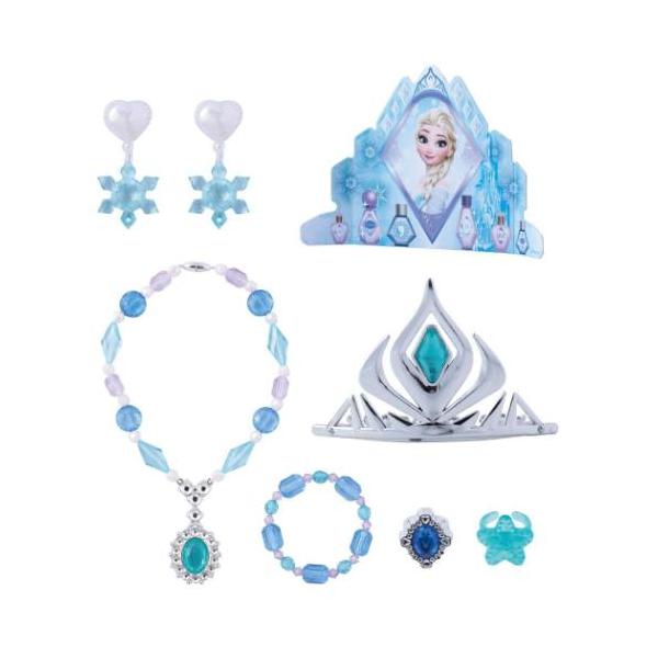 部屋に飾ってたのしいインテリア雑貨＆日用品ぜんぶ揃うキッズにぴったりの面白くて楽しいTOYシリーズエルサになりきろう！エルサがつけているティアラと、エルサをイメージしたネックレス 指輪 イヤリング ブレスレット 鏡台（紙製）のセットです。楽...