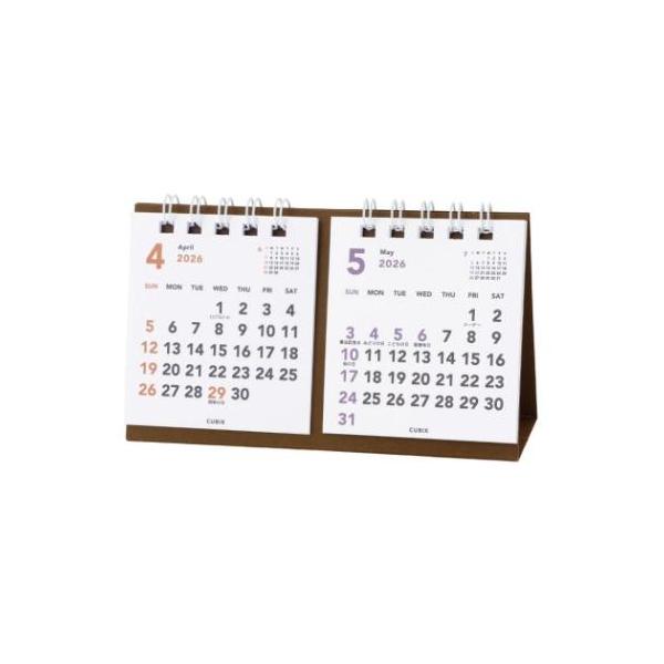 スケジュール おしゃれ カレンダー シンプル デザインデスクの上でも邪魔にならないかわいい2ヶ月卓上カレンダー左右のページを別々にめくる事ができます。サイズ：130x85x45mm（使用時）仕様：12枚綴り（片側6枚）デスクトップ用 実用 ...