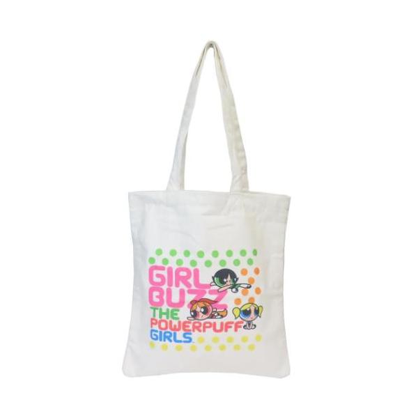 通勤 通学に大活躍スーパーパワーを持ったブロッサム バブルス バターカップの3人娘が大活躍する[POWER PUFF GIRLS]グッズにまたまた可愛いnewアイテム登場こちらはプリントと刺繍がかわいい[トートバッグ]A4サイズのノートやペ...