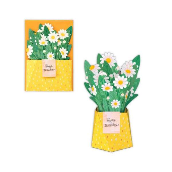 手紙 デザイン レターセット おしゃれ デザイン メッセージ鉢植えのように飾って楽しめる！爽やかなホワイトのフラワーポップアップカードです贈ってももらっても楽しいグリーティングカードこちらはとってもおしゃれなダイカット[グリーティングカード...