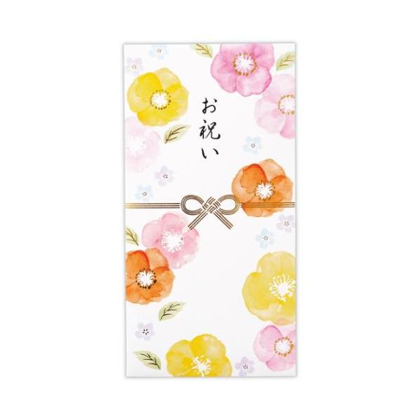 ポチ袋 正月 お祝い お年玉 デザイン 雑貨こちらは御祝い事全般に使用できる箔加工が可愛い[祝儀封筒]水引風の金箔加工が上品なアクセントに。水彩調のお花が可愛い多用途な祝儀封筒です。中包み入りです。かわいいお祝い用袋たくさんあるのでお気に入...