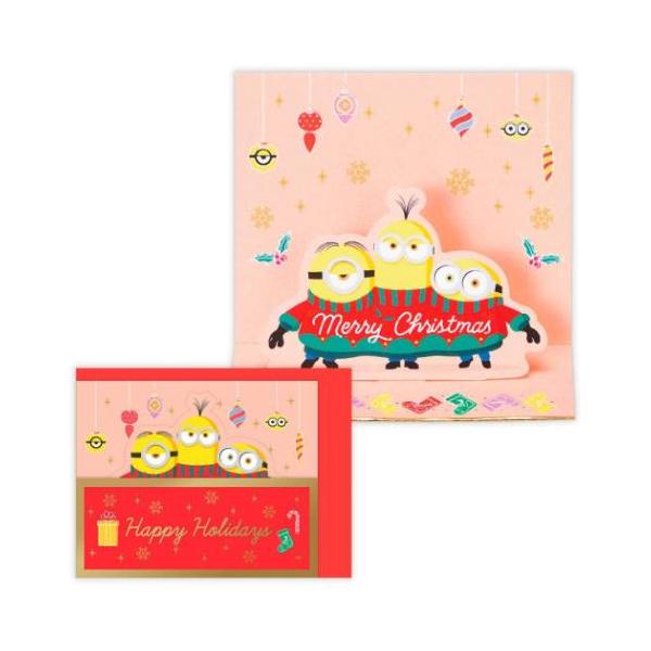手紙 デザイン レターセット おしゃれ デザイン メッセージMERRY CHRISTMAS贈ってももらっても楽しいかわいいクリスマスカードプレゼントに添えやすいクリスマス用ミニカードが登場！ クリスマス仕様のセーターに身を包んだミニオンたち...
