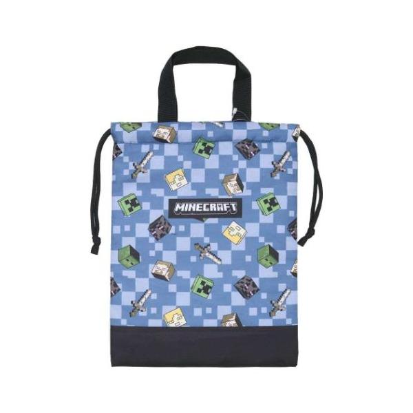 かわいい入学 新学期にぴったりなマインクラフトのスクール雑貨シリーズこちらは体育館シューズなどを入れる[巾着シューズバッグ]同柄の雑貨いろいろあるのでお気に入りを揃えてくださいサイズ：約240x320mm素材：ポリエステル100％ 子供/キ...