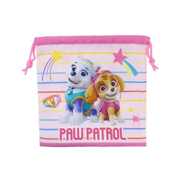 キッズニコロデオンで人気のカナダ制作の幼児向けアニメ[パウパトロール]グッズにまたまた可愛いnewアイテム登場こちらは小物を入れたりしておくのに便利な[きんちゃく袋]キッズ用のお弁当やプラコップ入れなど何枚あっても困らない可愛いものからカッ...