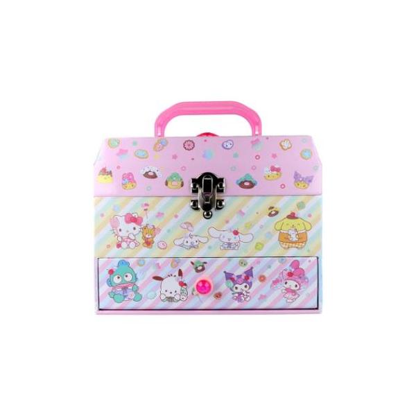 部屋に飾ってたのしいインテリア雑貨＆日用品ぜんぶ揃う大人気サンリオキャラクターグッズから女の子のクリスマスプレゼントにぴったりな[ひみつのラブリーBOX]が登場宝箱みたいな鍵付きラブリーBOXの中に[リボンシュシュ/ハートブレスレット/ダイ...