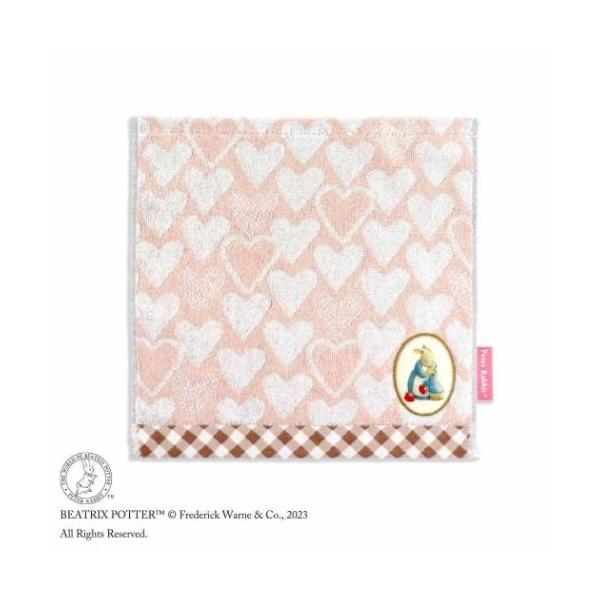 生活雑貨 おしゃれ タオル ギフトに 贈り物  プレゼントビアトリクスポターの作品の中で最も良く知られたキャラクター「ピーターラビット」より、タオルシリーズが登場ですハートモチーフが敷き詰められており、ギンガムチェックとの組み合わせが甘く可...