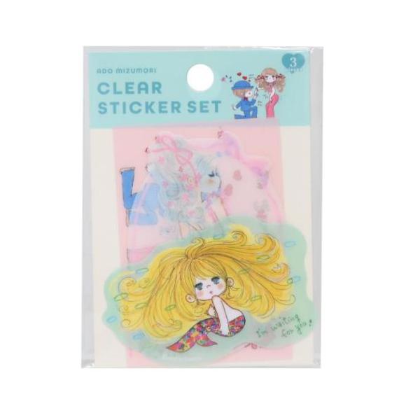 おしゃれ シール デザイン 文具 文房具 新入学 新学期唄いながら透明アクリルボードに可愛いイラストを描く[水森亜土/あどちゃん]グッズにまたまた可愛いnewアイテム登場こちらはスマホケースのデコレーションにもピッタリな[クリアステッカーセ...