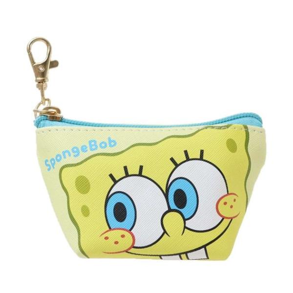 毎日使うものだからこそこだわりを 大人可愛い女性向け雑貨ニコロデオンでも大人気[SPONGEBOB/スポンジボブ]グッズにまたまた可愛いnewアイテム登場こちらはイヤホン、リップ、目薬など小物の収納に便利な[ミニ三角ポーチ]ナスカンキーホル...